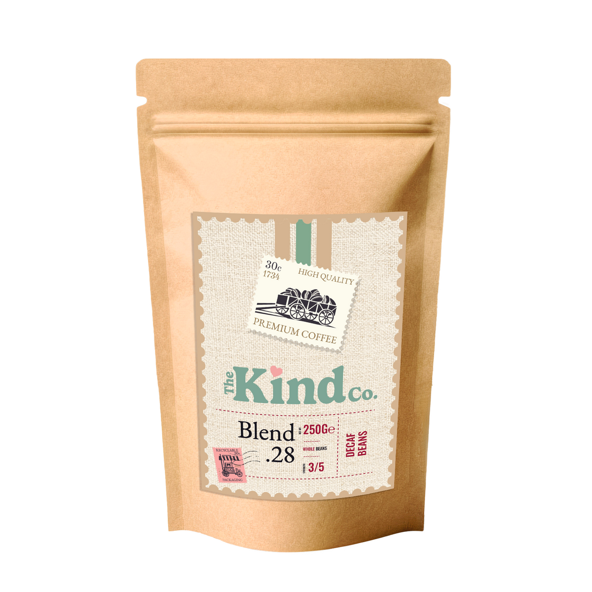 Kind Coffee Blend No.28 Decaf Beans (250g) – Greenworks Coffee
